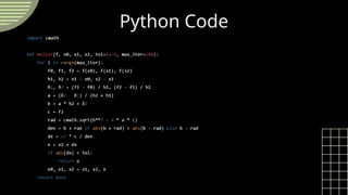 Muller Method of numerical methods mathematics | PPTX