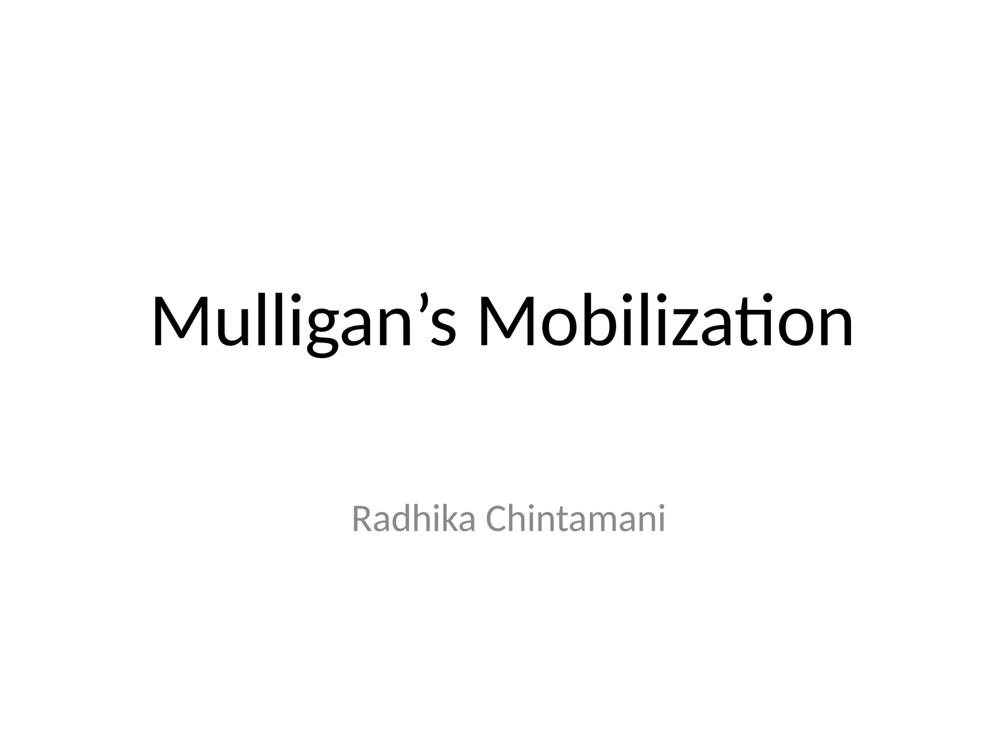 Mulligan mobilization (MWM) | PDF
