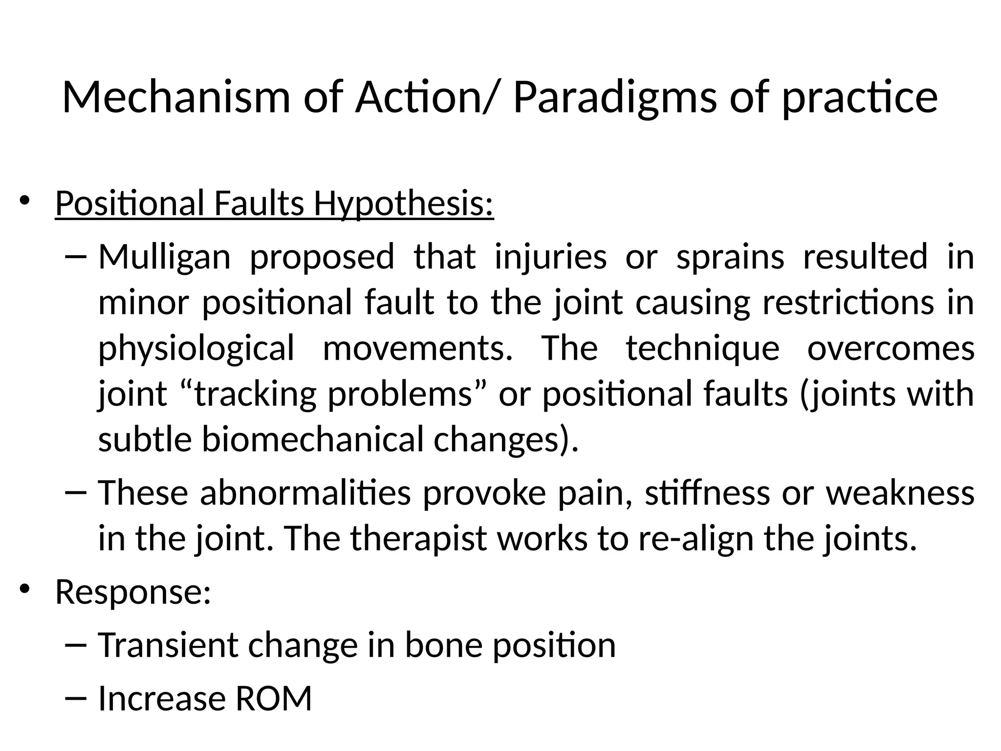 Mulligan mobilization (MWM) | PDF