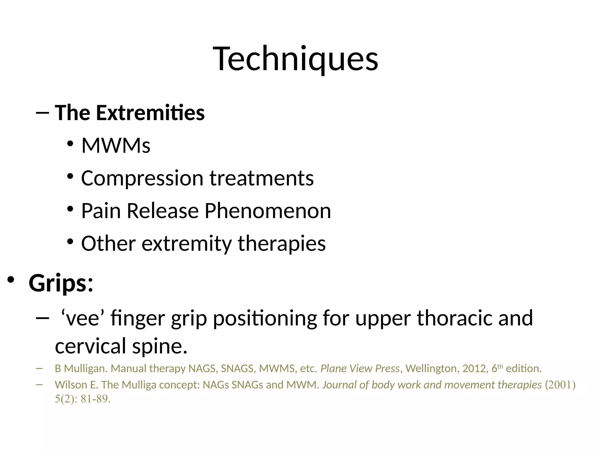 Mulligan mobilization (MWM) | PDF