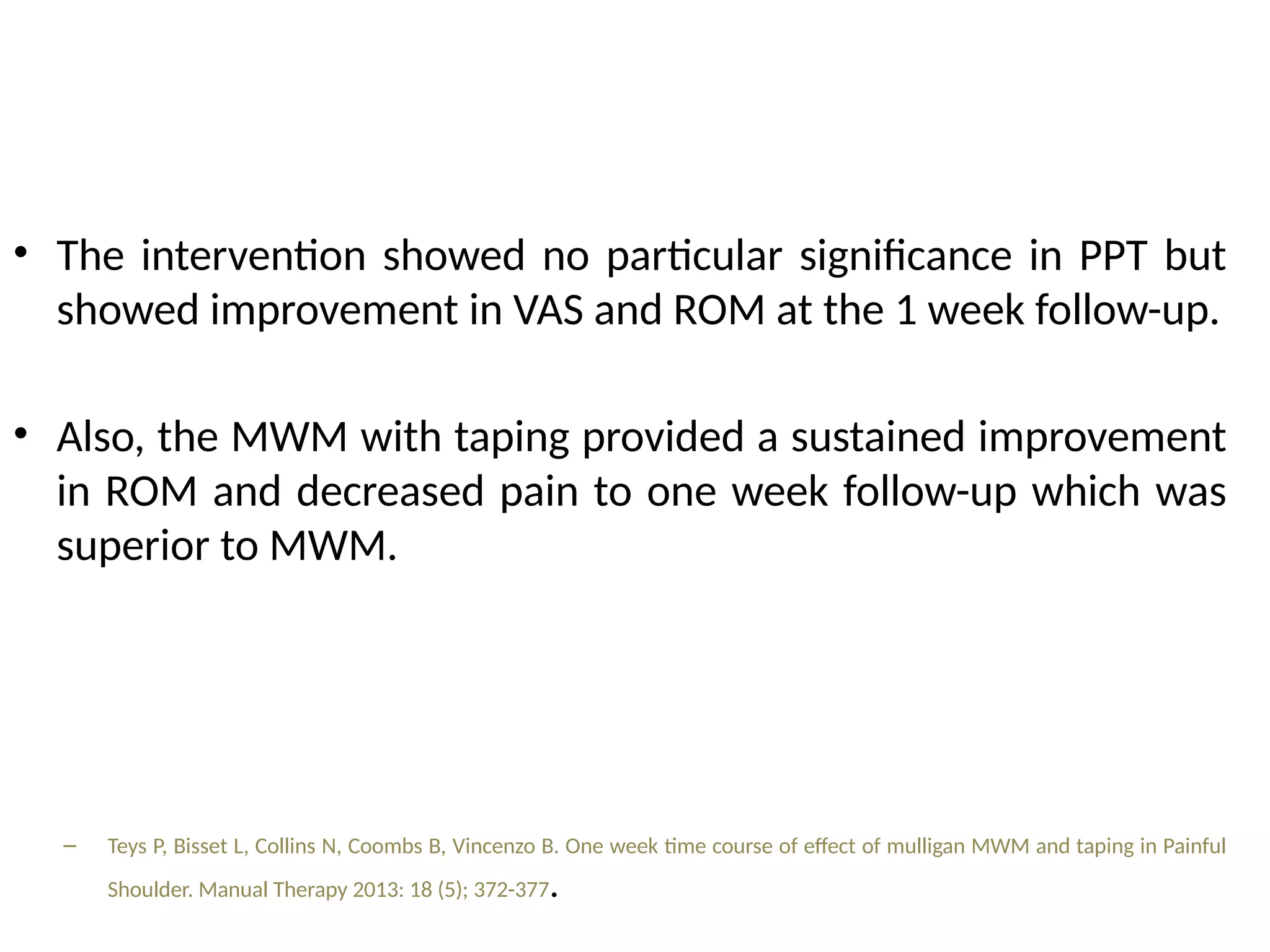 Mulligan mobilization (MWM) | PDF
