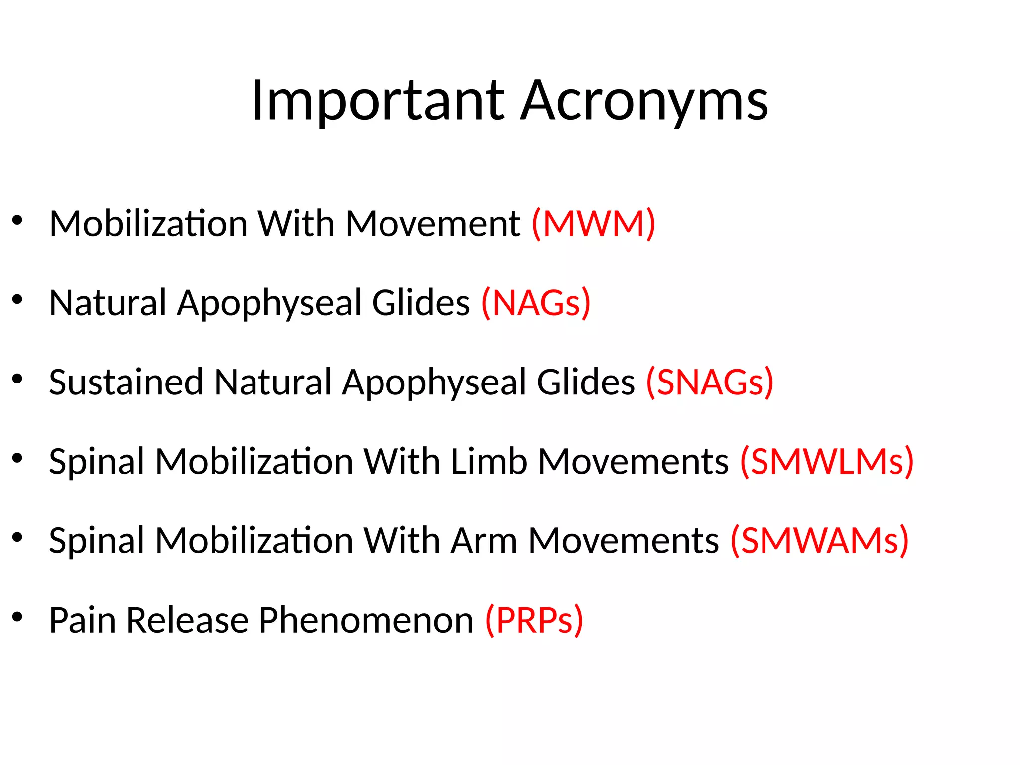 Mulligan mobilization (MWM) | PDF