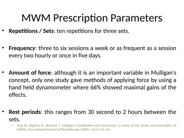 Mulligan mobilization (MWM) | PDF | Physical Therapy | Wellness
