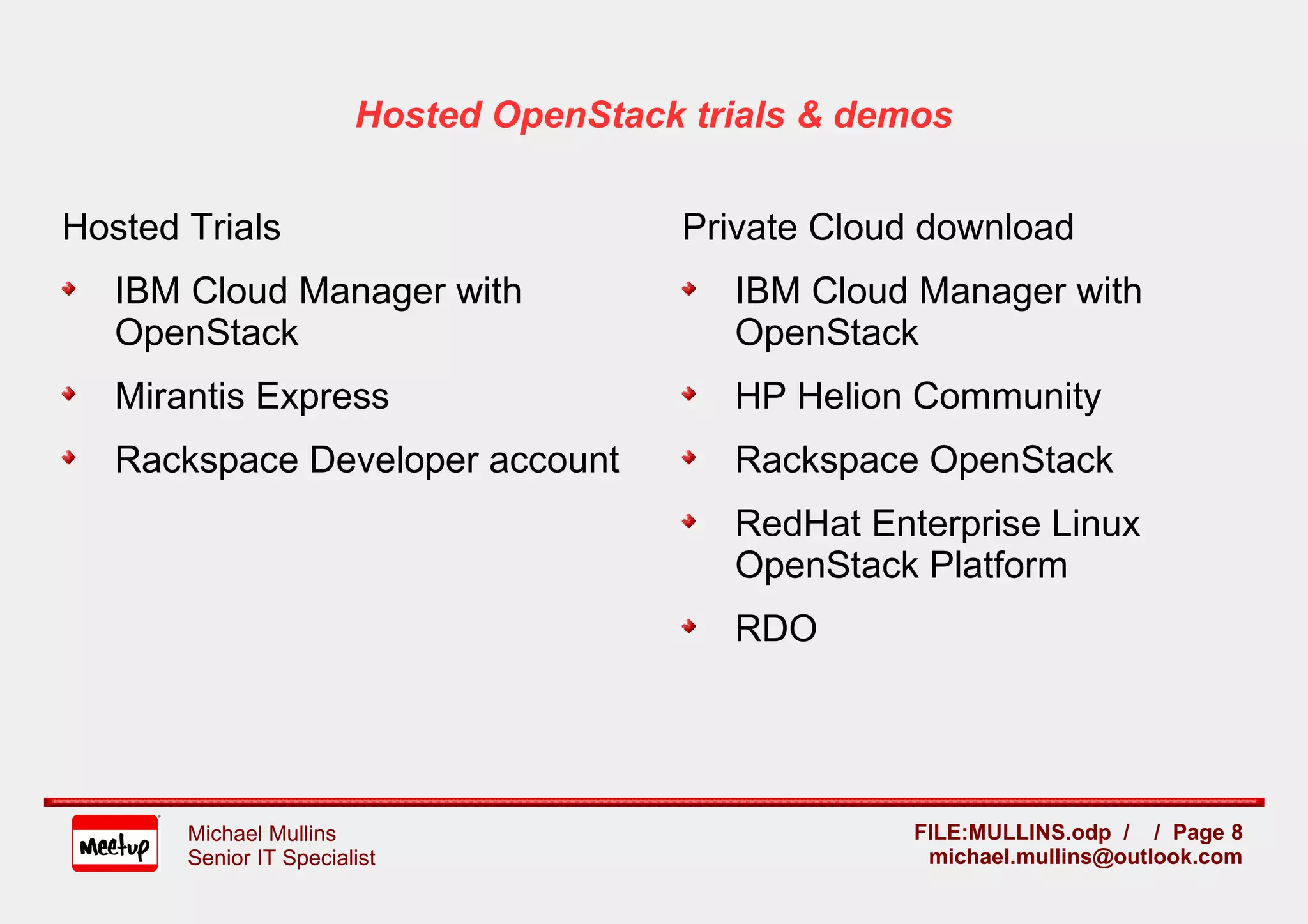 OpenStack Cloud Learning | PPT