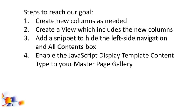 SharePoint 2013: Using Client-Side Rendering to color-code list cells | PPT