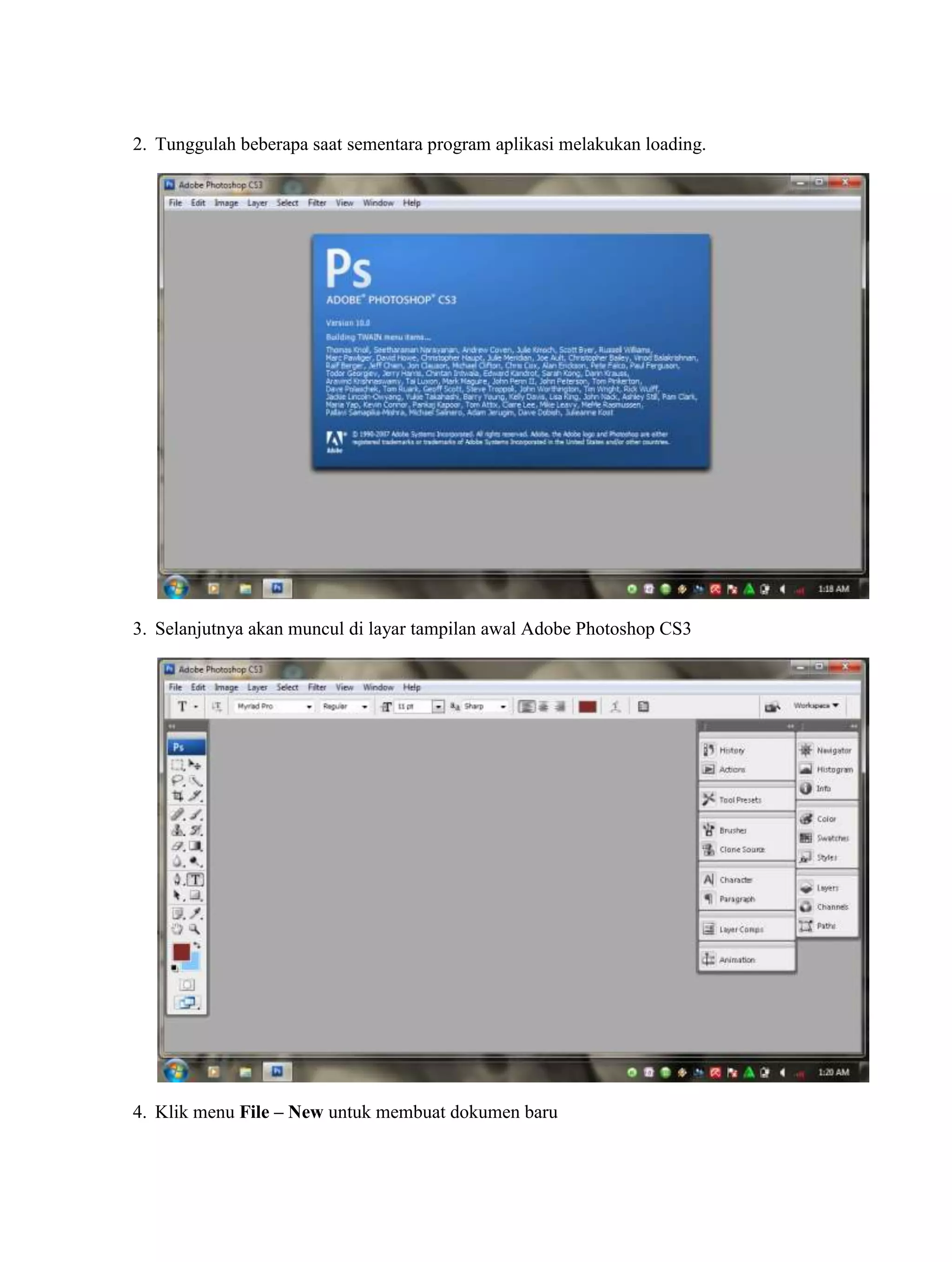 Mengenal Lembar Kerja Adobe Photoshop CS3 | DOCX