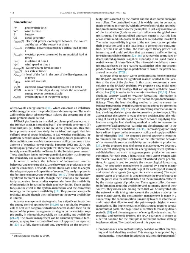 Multi agent oriented solution for forecasting-based control strategy with load priority of ...