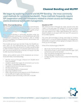 Multapplied Networks - Bonding and Load Balancing together in Bonded Internet™ | PDF