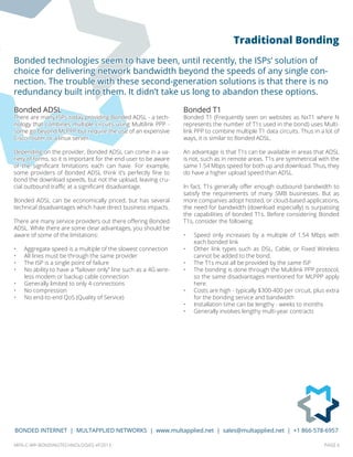 Multapplied Networks - Bonding and Load Balancing together in Bonded Internet™ | PDF