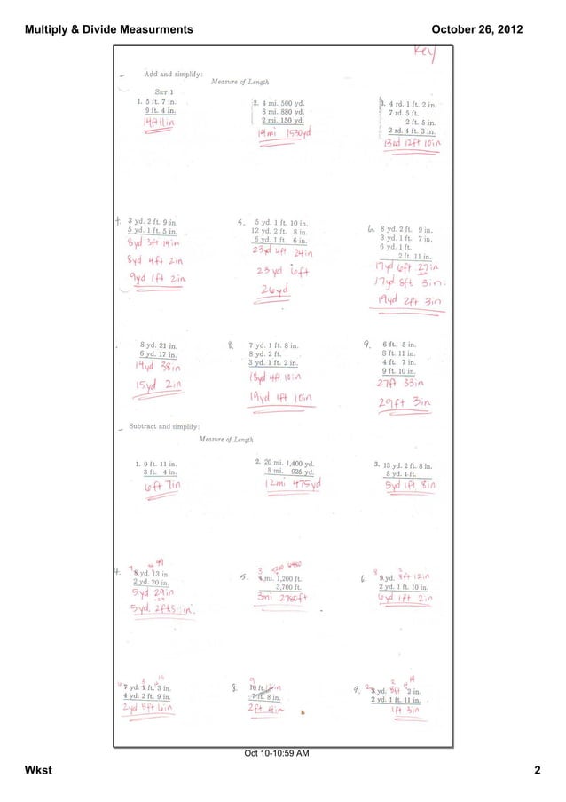 Multiply & divide measurments notes | PDF