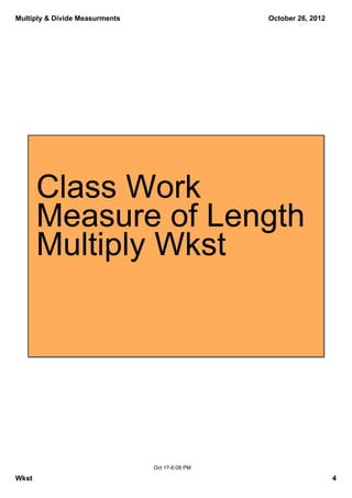 Multiply & divide measurments notes | PDF | Physics | Science