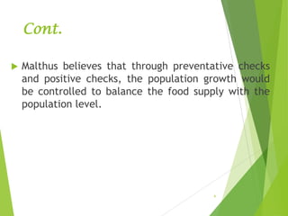 Malthus theory and population growth through human history | PPT