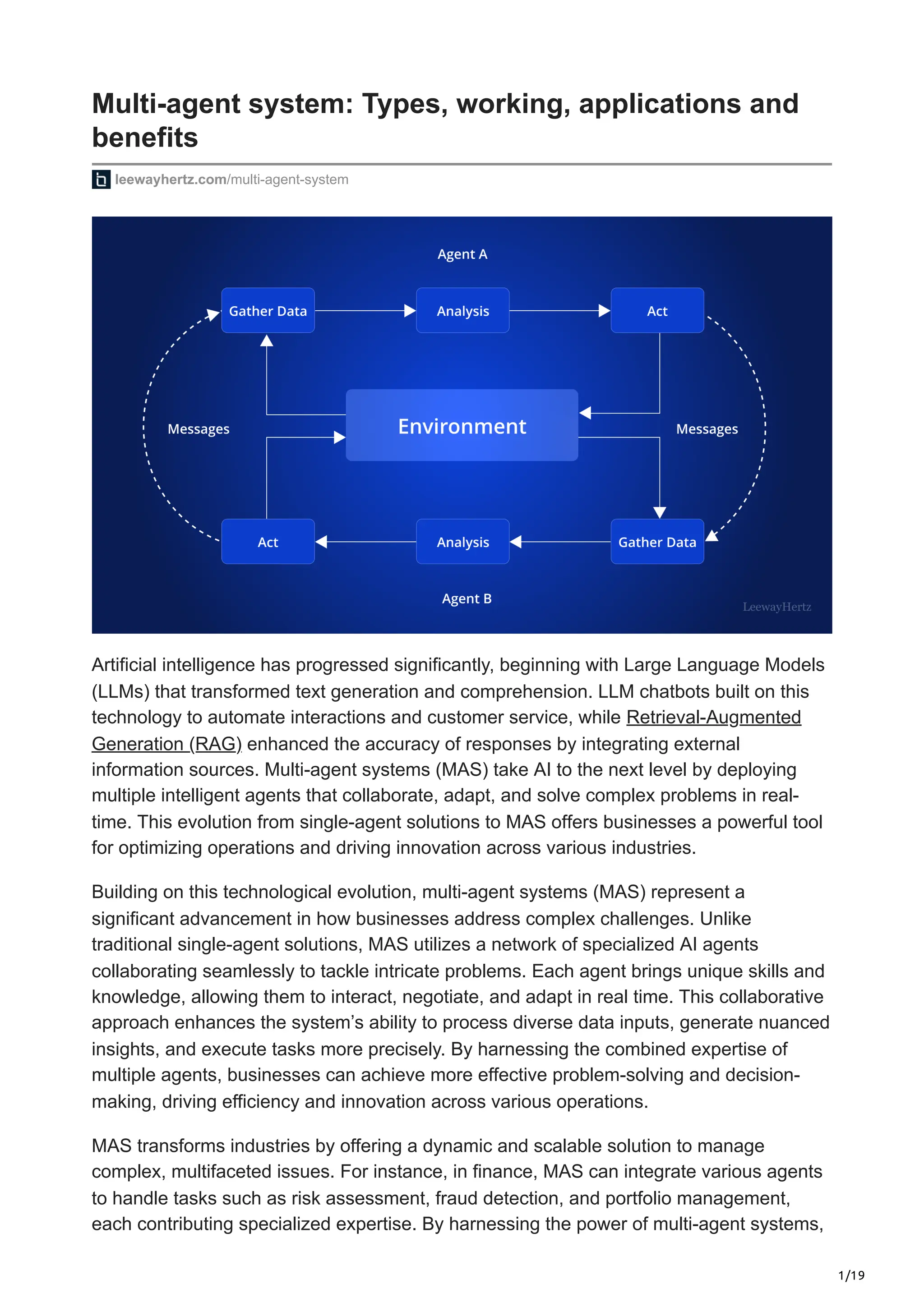 Multi-agent system Types working applications and benefits.pdf