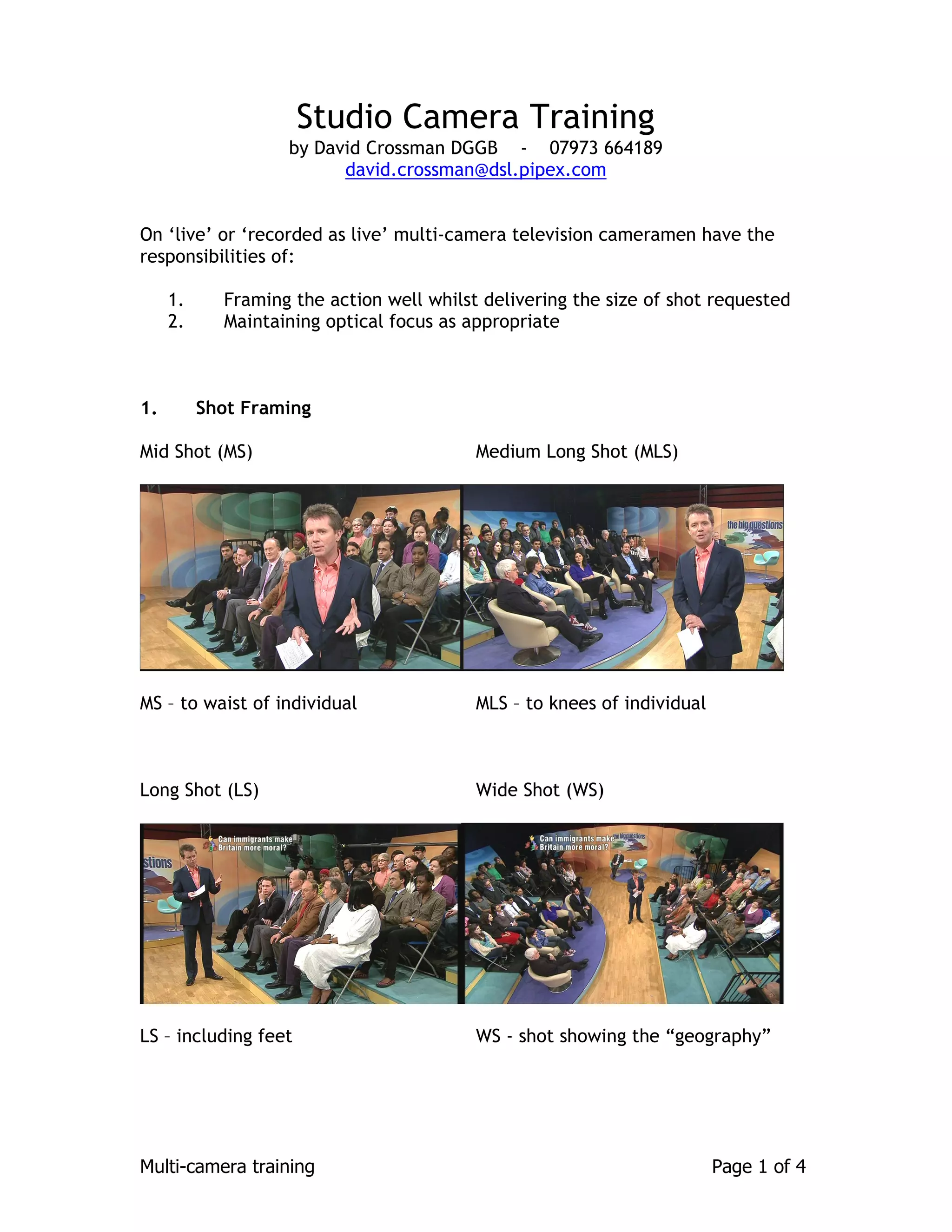 Multi camera TV studio or O.B. operations | PDF