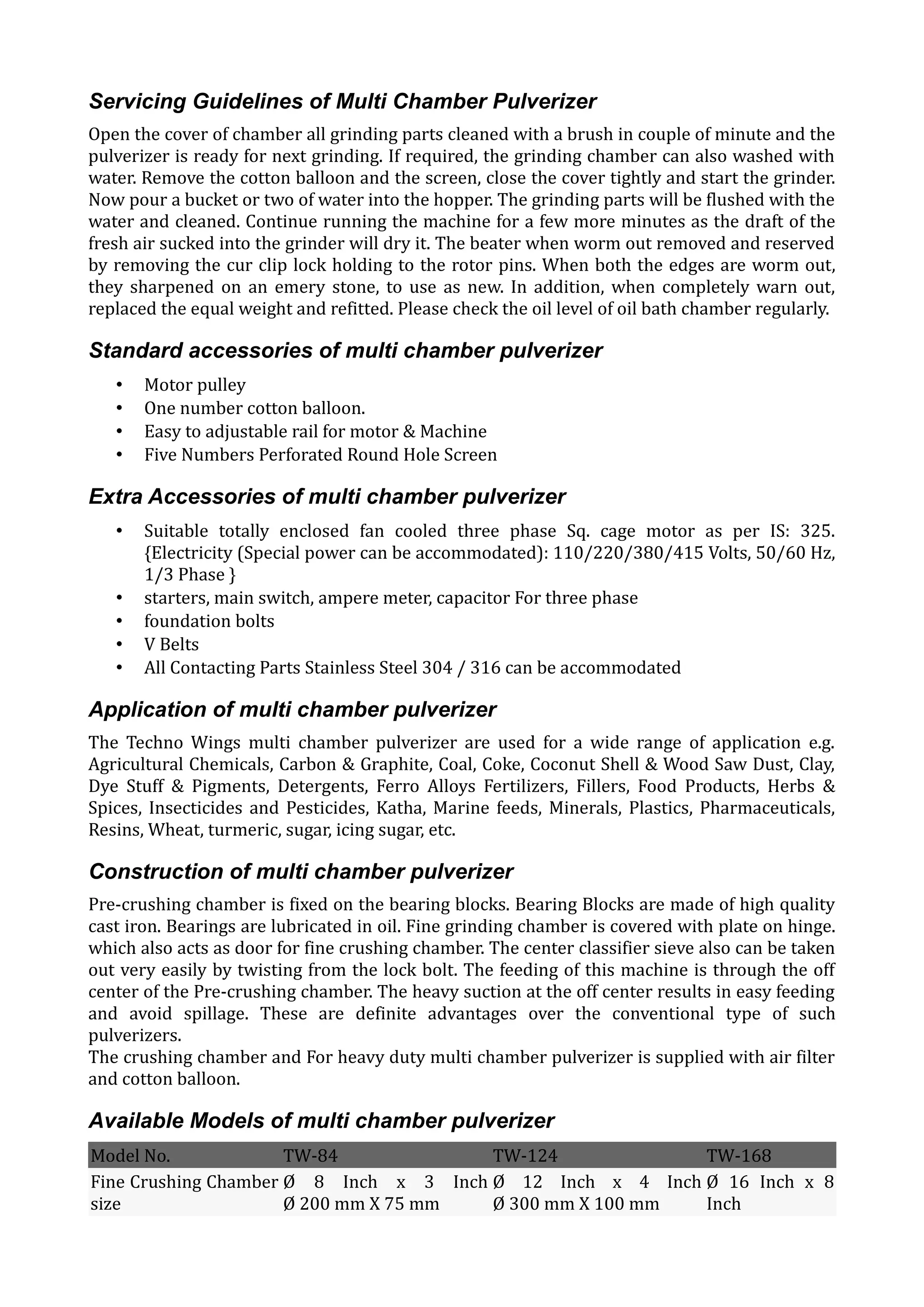 Multi chamber-pulverizer | PDF