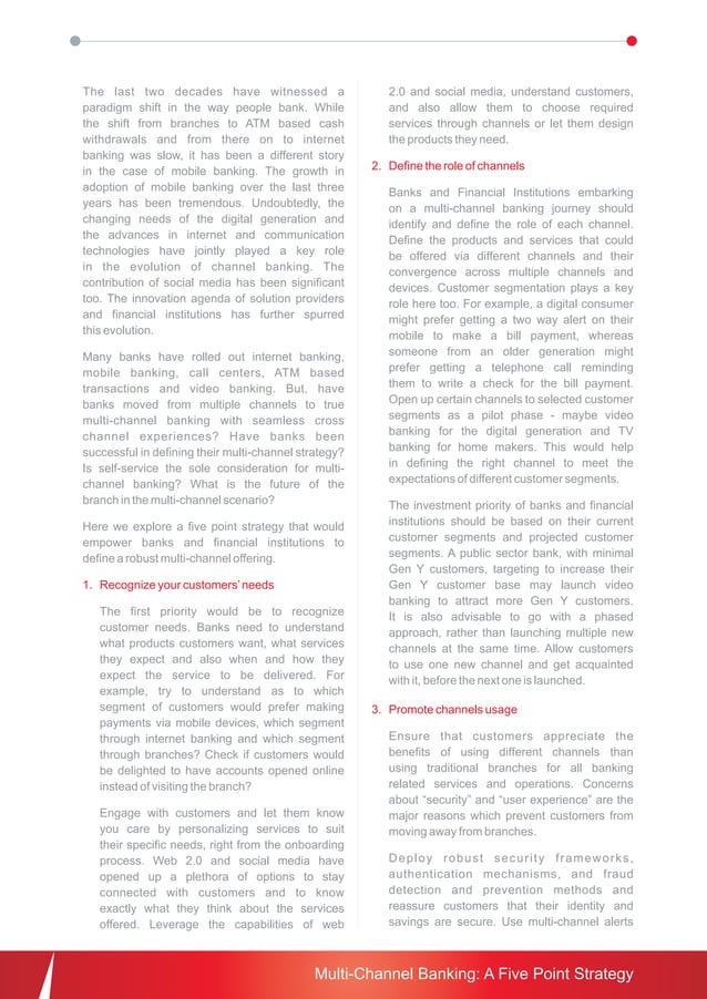Perspective- Multi Channel Banking: A Five Point Strategy | PDF ...