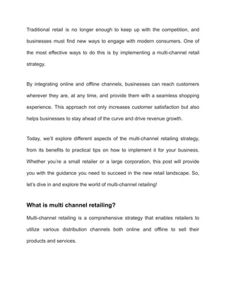 Multi-Channel Retailing: Definition, Benefits, Types, and Leading ...