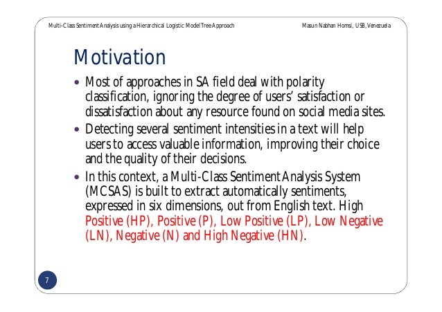Multi-Class Sentiment Analysis using a Hierarchical Logistic Model Tr…