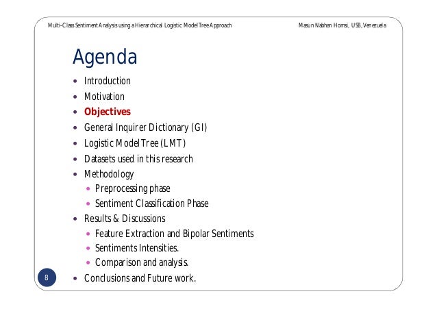 Multi Class Sentiment Analysis Using A Hierarchical Logistic Model Tr