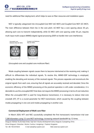 Overcoming Transmission Capacity Limitations: Multi-core Fiber and Hollow-core Fiber | PDF