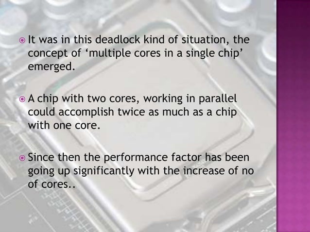 Multi core processors | PPTX | Desktops | Computing