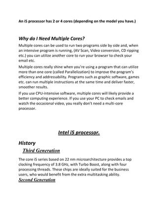 Multi core processors i5 | PDF
