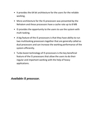 Multi core processors i5 | PDF