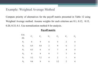 Multi criteria decision making | PPT