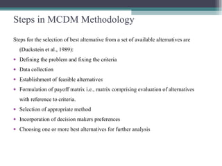 Multi criteria decision making | PPT