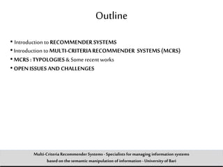 Multi Criteria Recommender Systems - Overview | PPTX