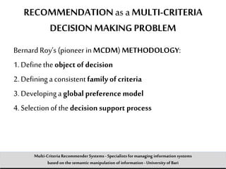 Multi Criteria Recommender Systems - Overview | PPTX