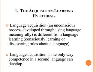 Theories of Second Language Acquisition-Creative Construction Theory | PPTX