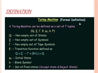 Multi dimensional turing machine | PPTX