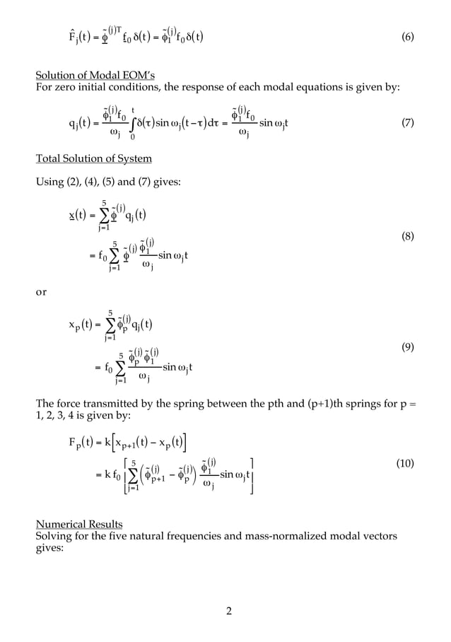 Multi dof modal analysis free | PDF