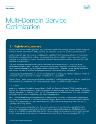 Cisco Multi Domain Service Optimization | PDF | Internet | Computing