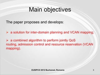 Multi-domain Virtual Content-Aware Networks Mapping on Network Resources | PPTX