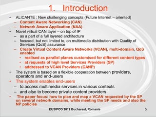 Multi-domain Virtual Content-Aware Networks Mapping on Network Resources | PPTX