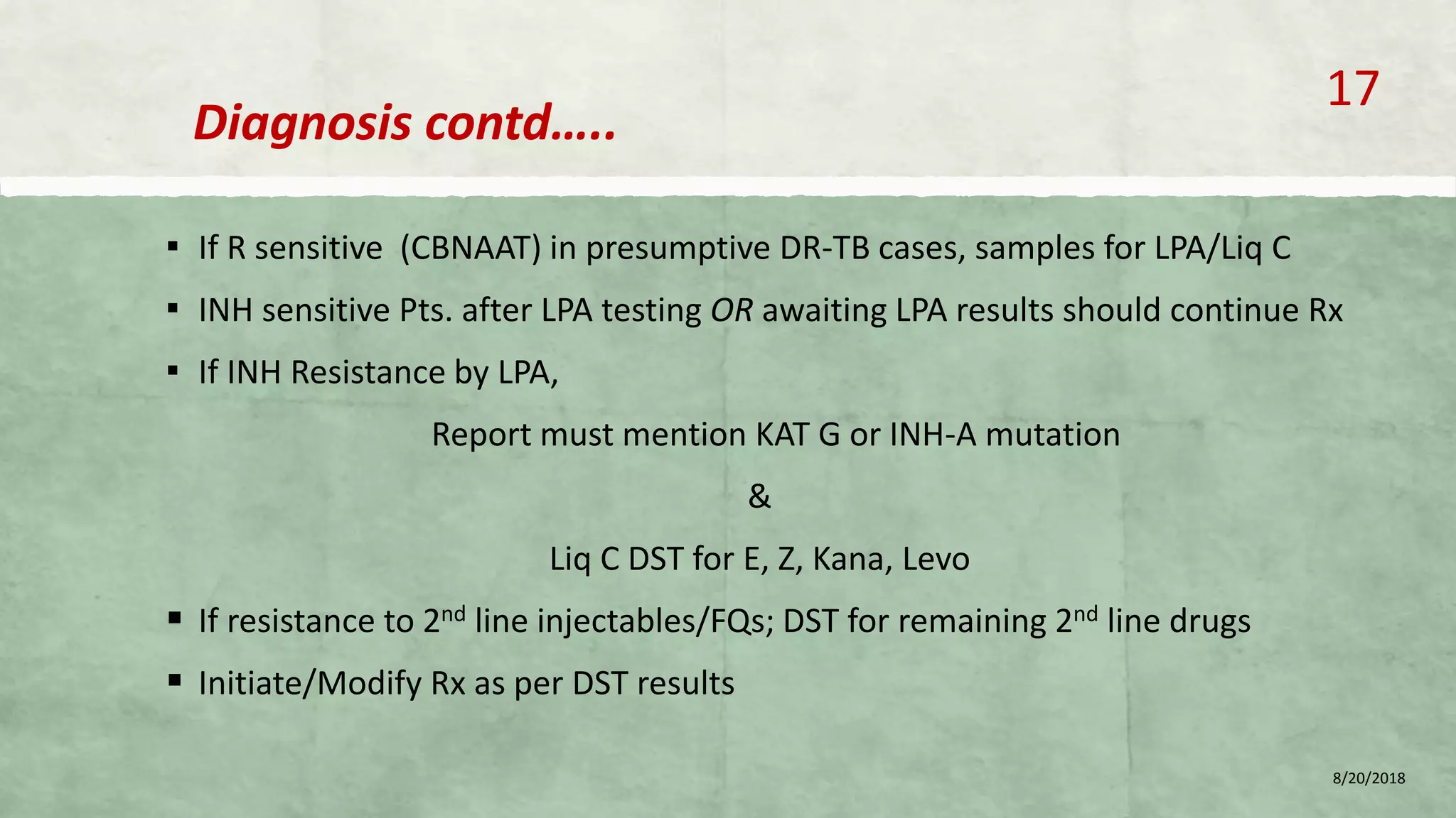 Multi drug resistant tuberculosis | PPTX