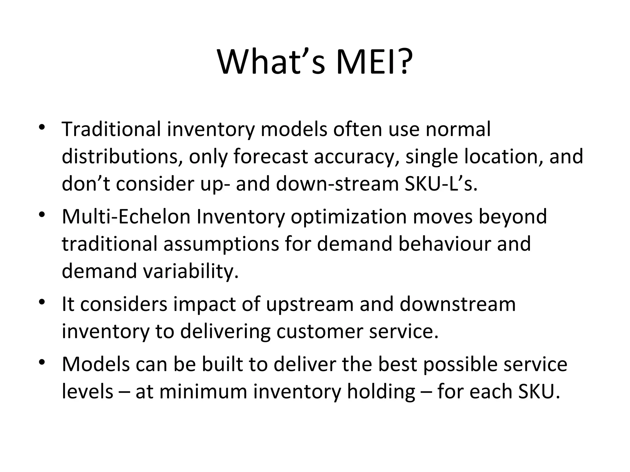 Multi echelon inventory optimization | PPT