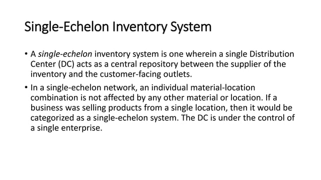 Multi Echelon Inventory Optimization Pptx