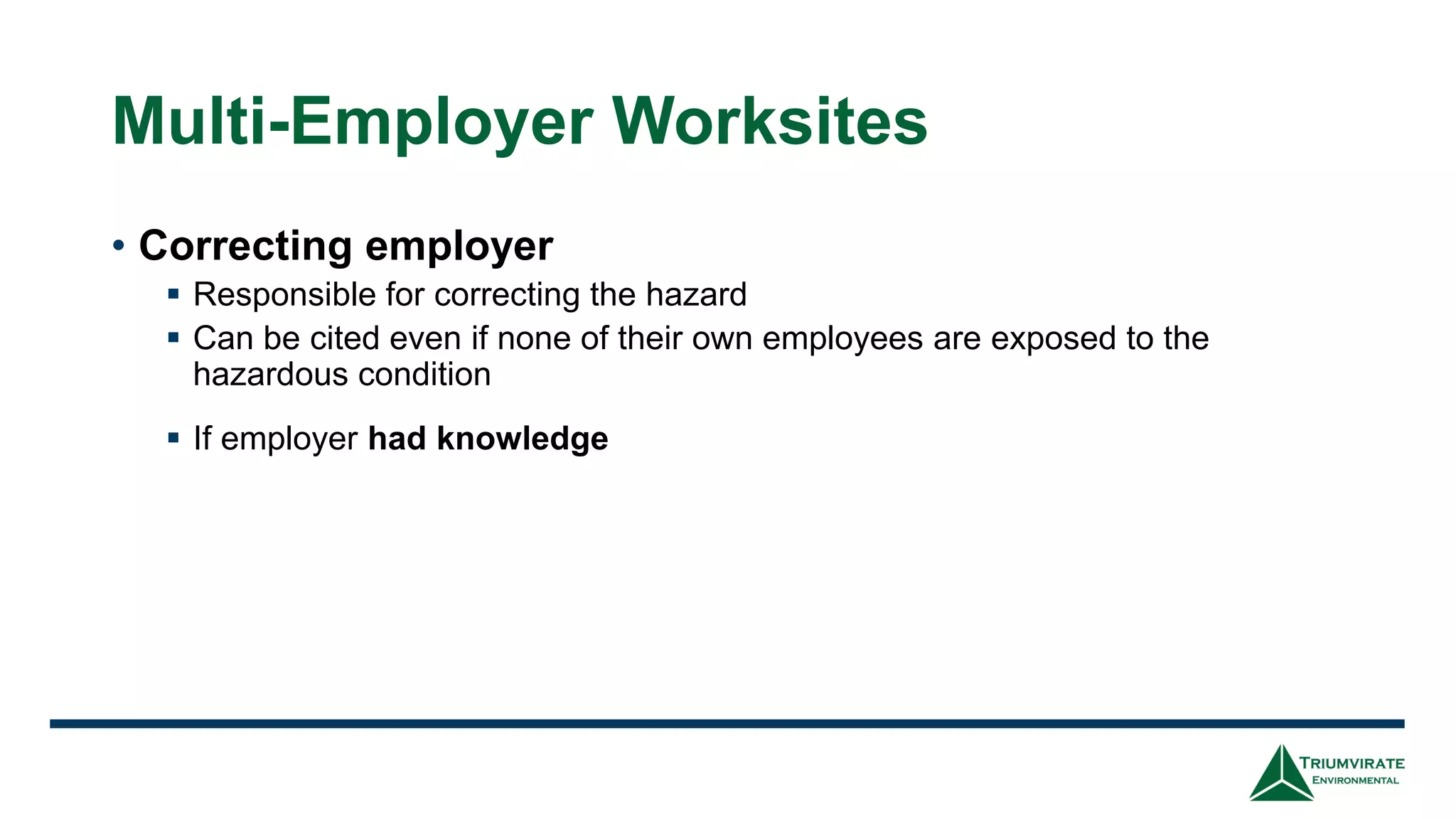 Decoding the OSHA Regulations for Multi-Employer Worksites | PDF
