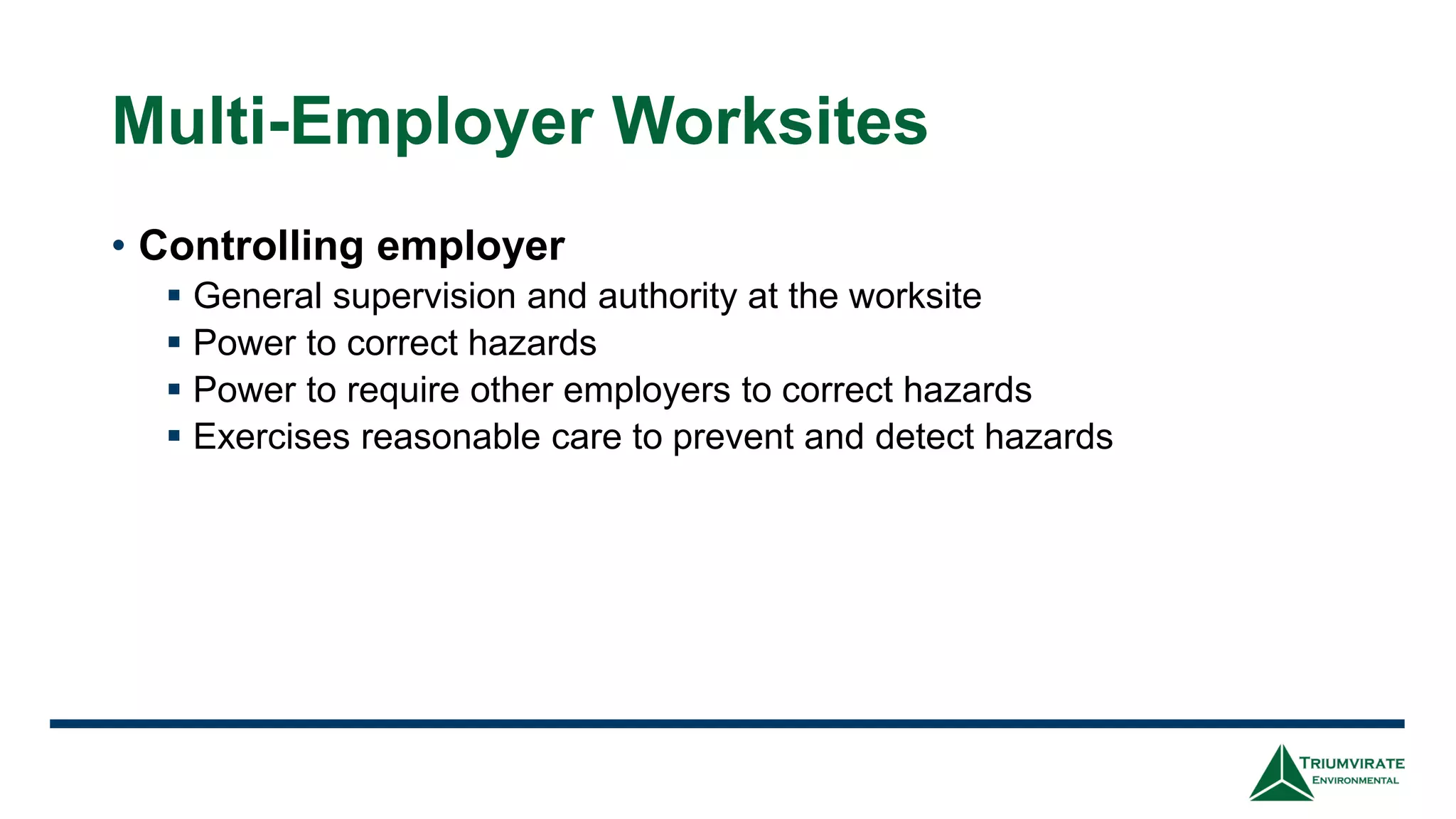 Decoding the OSHA Regulations for Multi-Employer Worksites | PDF
