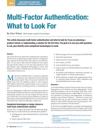 Multi factor authentication issa0415-x9 | PDF