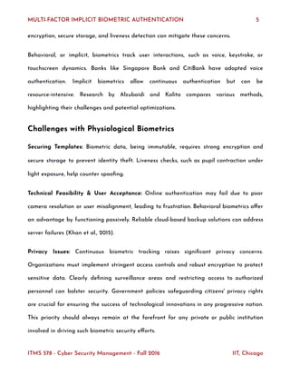 Multi-factor Implicit Biometric Authentication | PDF