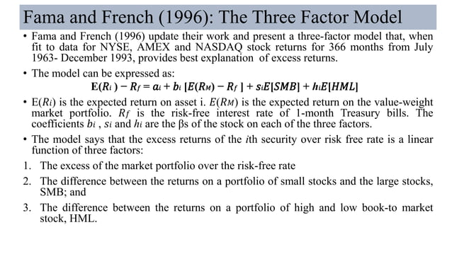 Multi factor models in asset pricing | PPT | Free Download
