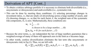Multi factor models in asset pricing | PDF