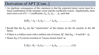 Multi factor models in asset pricing | PDF