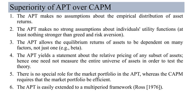 Multi factor models in asset pricing | PPT