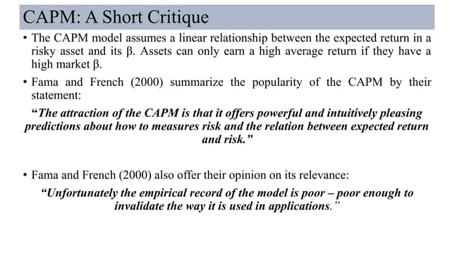 Multi factor models in asset pricing | PPT | Free Download