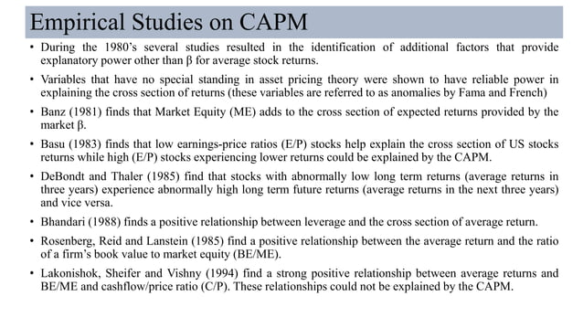 Multi factor models in asset pricing | PPT | Free Download